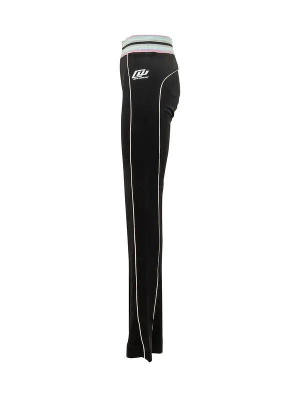 Off-White Slim Track Trousers With Side Stripe - Black/white