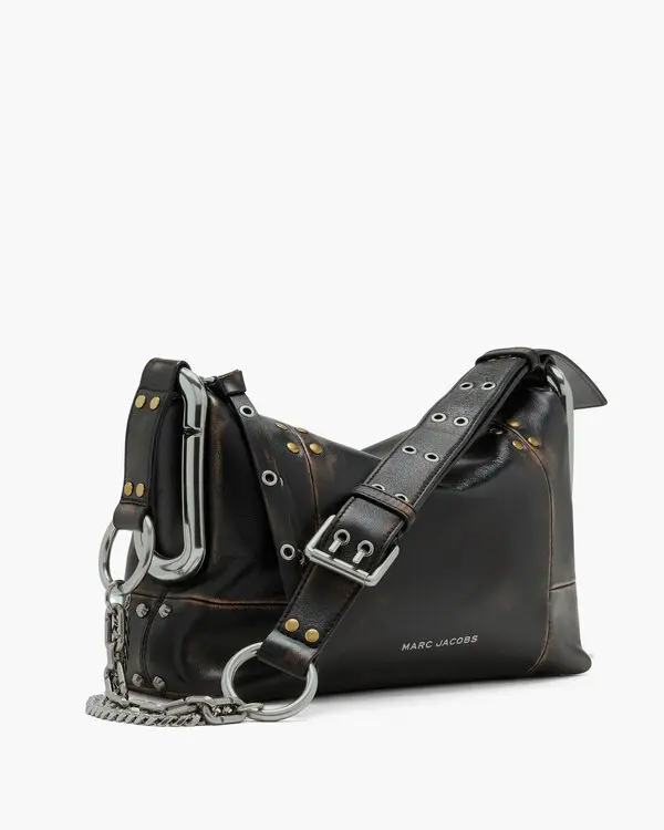 Marc Jacobs Scene Medium Shoulder Bag In Studded Distressed Leather - Black Multi