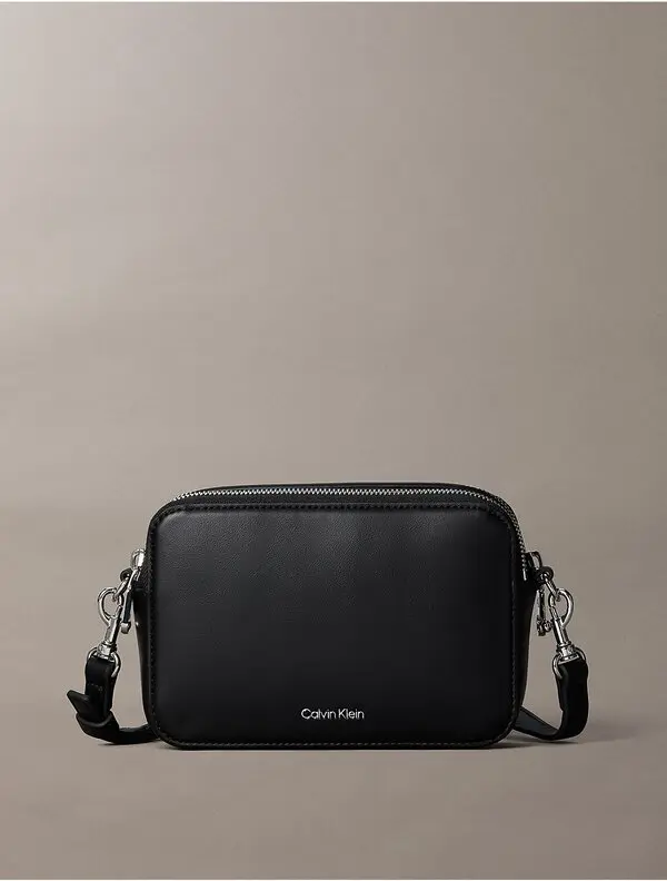 Calvin Klein Embossed Logo Crossbody Bag - Black