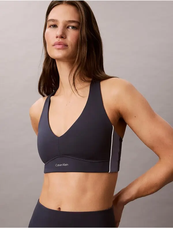 Calvin Klein Soft Sport Medium Impact Side Stripe Sports Bra