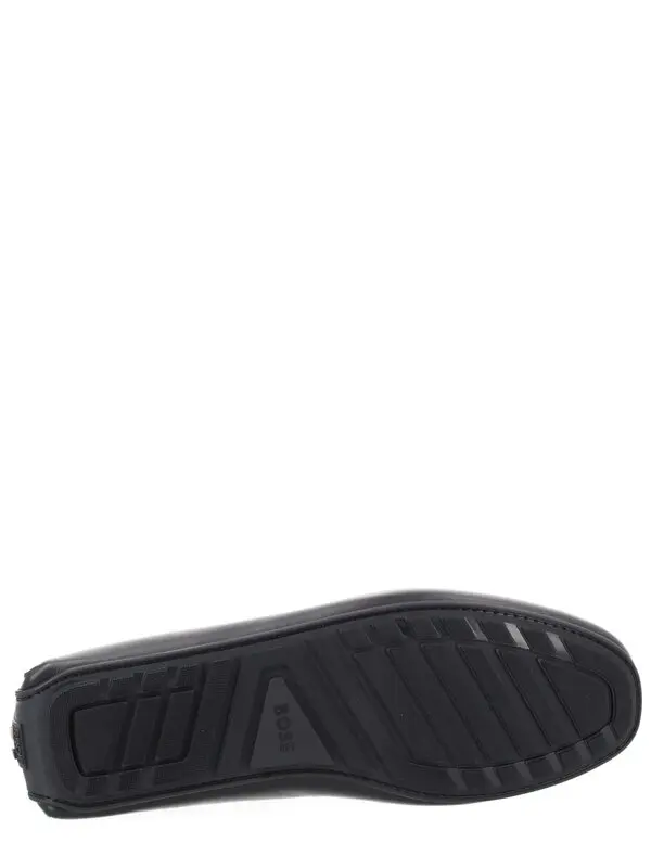 BOSS Leather Moccasin With Bow - Black