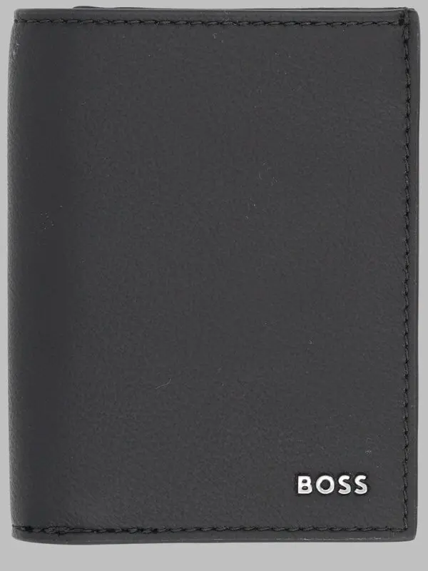 BOSS Logo Textured Wallet - Black