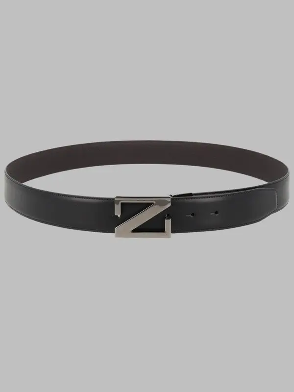 Zegna Cow Leather Belt - Black