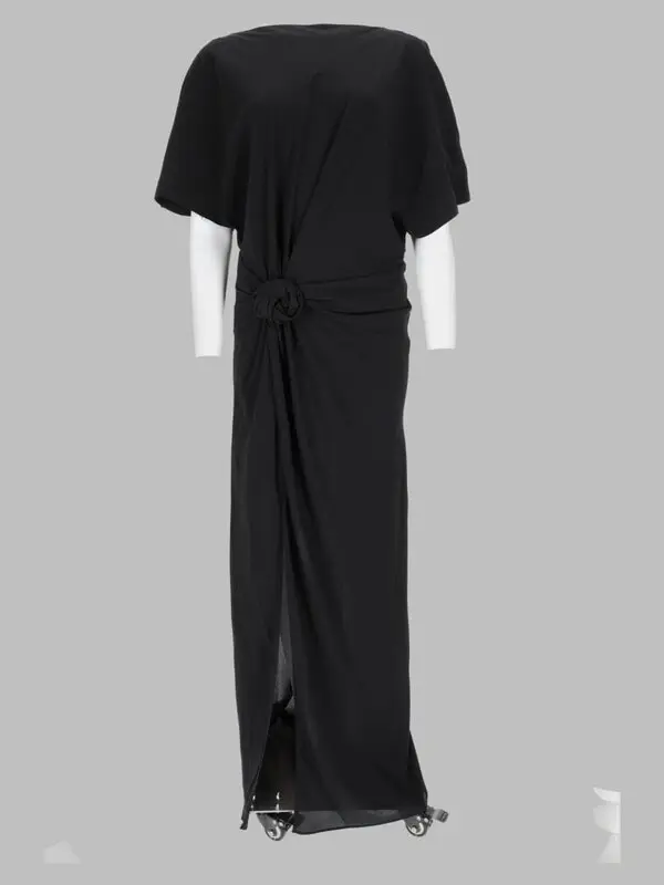 ROTATE BY BIRGER CHRISTENSEN Long Sleeve Knot Detailing Maxi Dress - Black