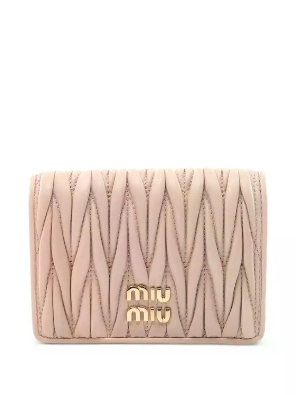 Miu Miu Matelassé Bi-fold Wallet - Pink