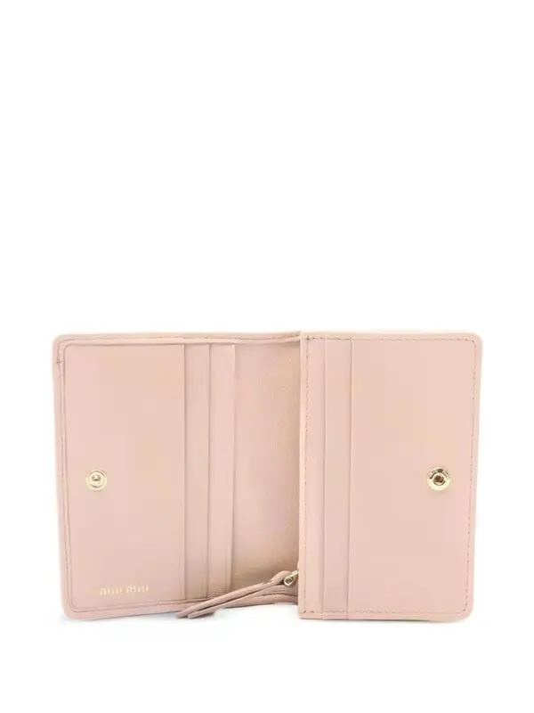 Miu Miu Matelassé Bi-fold Wallet - Pink