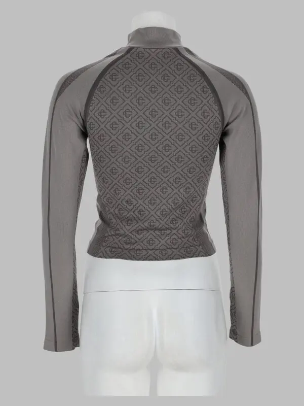 Casablanca Monogrammed Half Zip Top - Gray