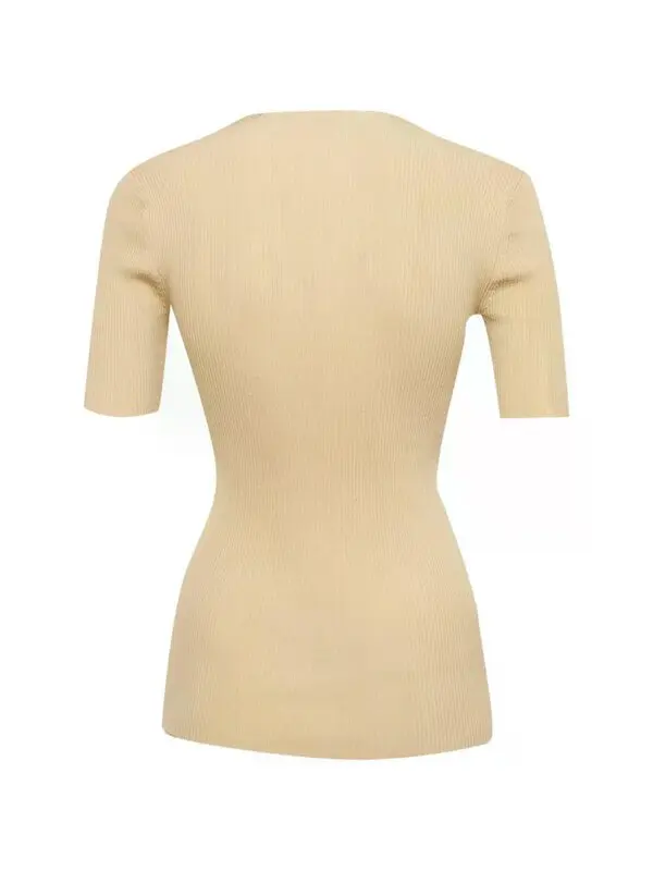 Sandro Rib-knit Sweetheart-neck Top