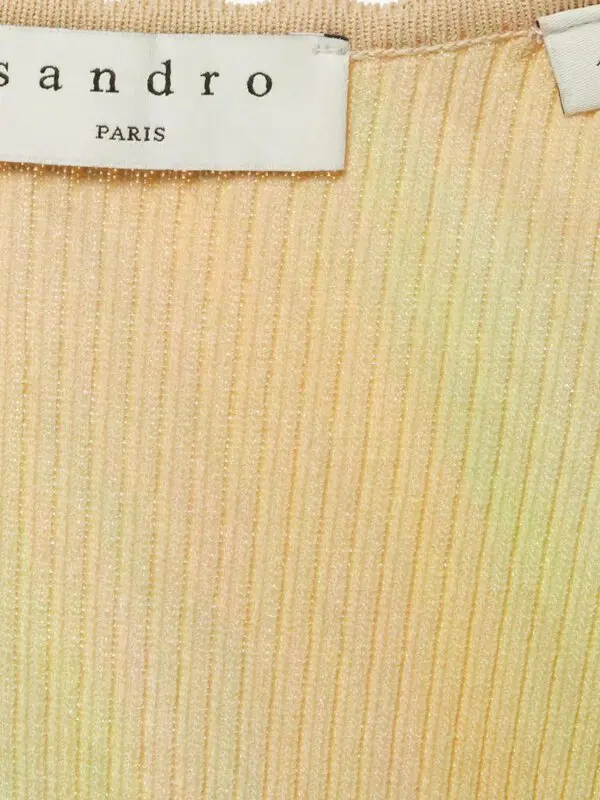 Sandro Rib-knit Sweetheart-neck Top
