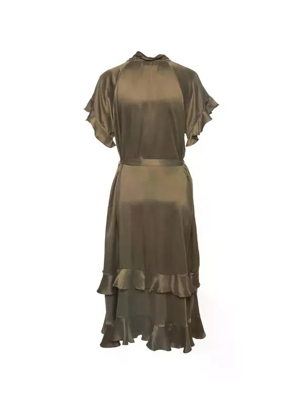 Zimmermann Smocked Flutter-sleeve Midi Dress - Green