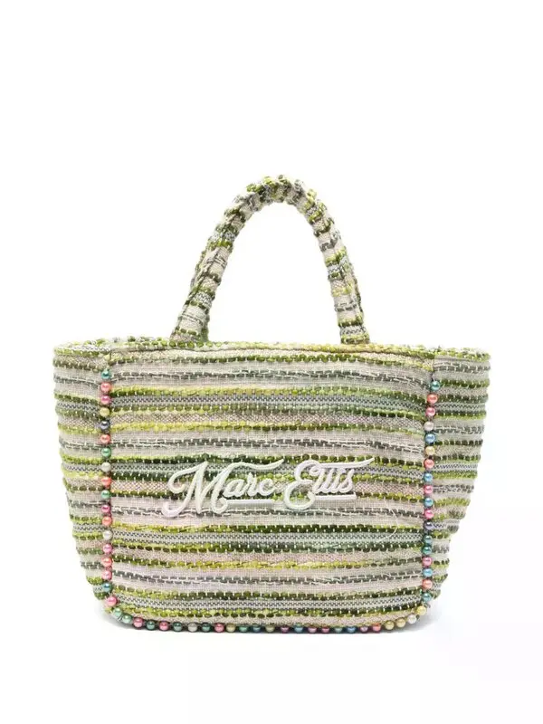 MARC ELLIS Buby S Bead-embellished Striped Tote Bag - Neutrals
