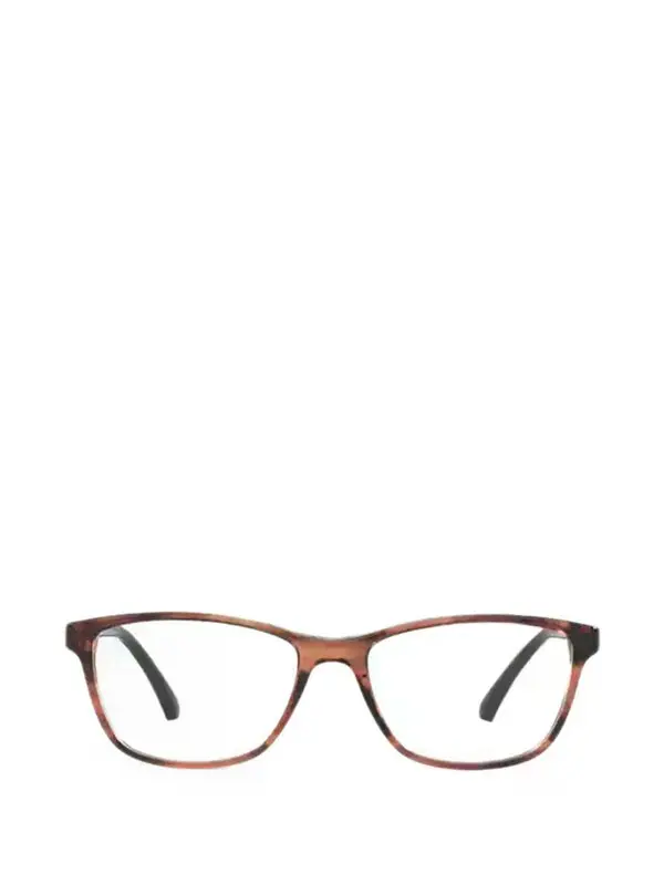 Emporio Armani Rectangle Frame Glasses - Brown