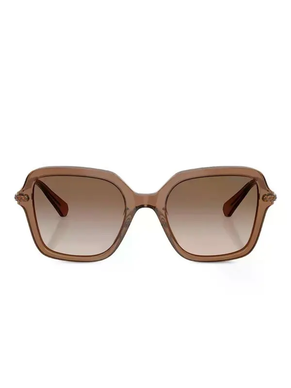 SWAROVSKI Crystal-embellished Square-frame Sunglasses - Brown