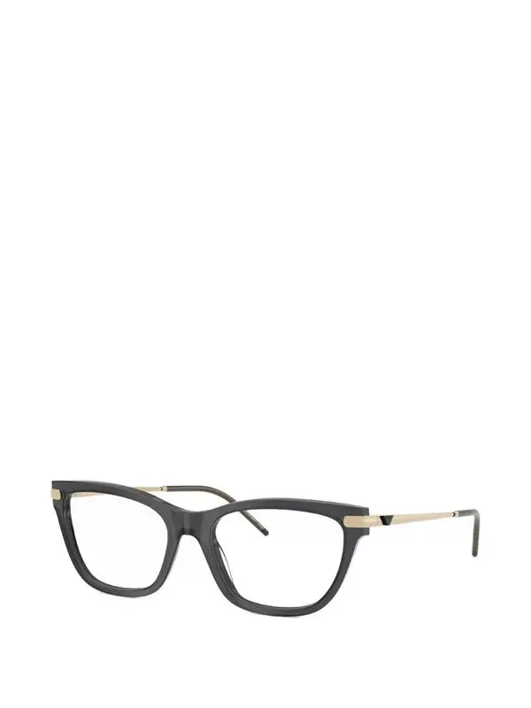 Emporio Armani Logo Plaque Cat Eye Glasses - Grey
