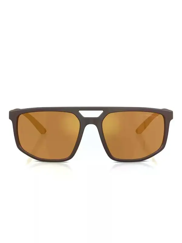 Emporio Armani Rectangle-frame Sunglasses - Yellow