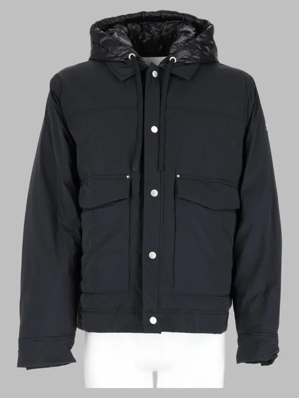 Moose Knuckles Zip Up Logo Elastic Jacket - Black