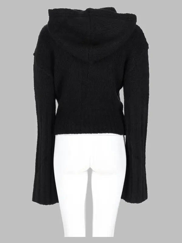 Rick Owens Cashmere And Silk Hoodie - Black