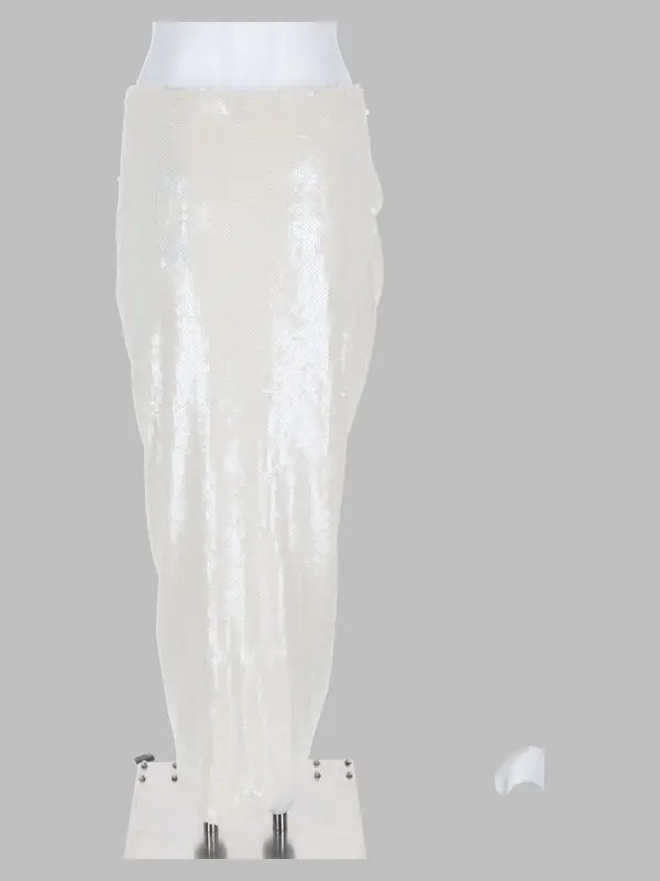 ROTATE BY BIRGER CHRISTENSEN Sequined Asymmetrical Midi Skirt