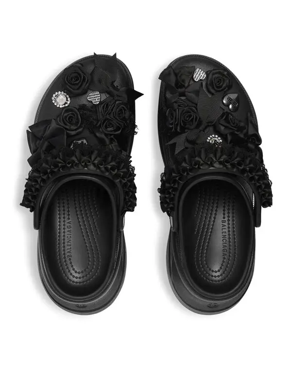 Balenciaga Crocs™ Jibbitz™ Sabot Clogs - Black