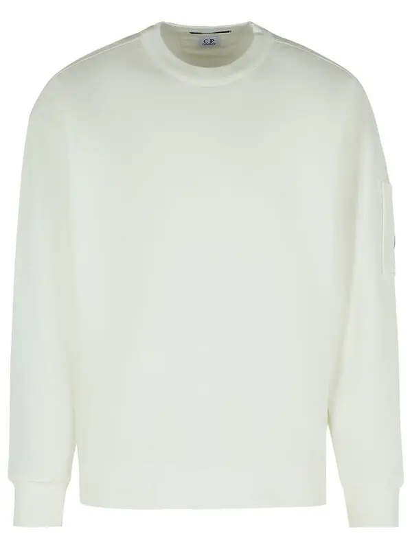C.P. COMPANY Emerized Cotton Sweatshirt - White