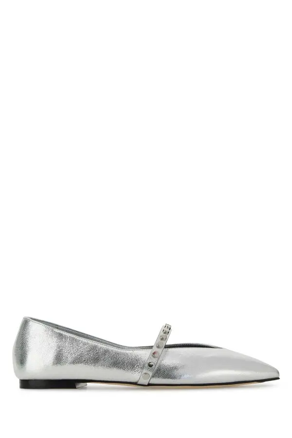 Alexander McQueen Leather Ballerinas - Silver