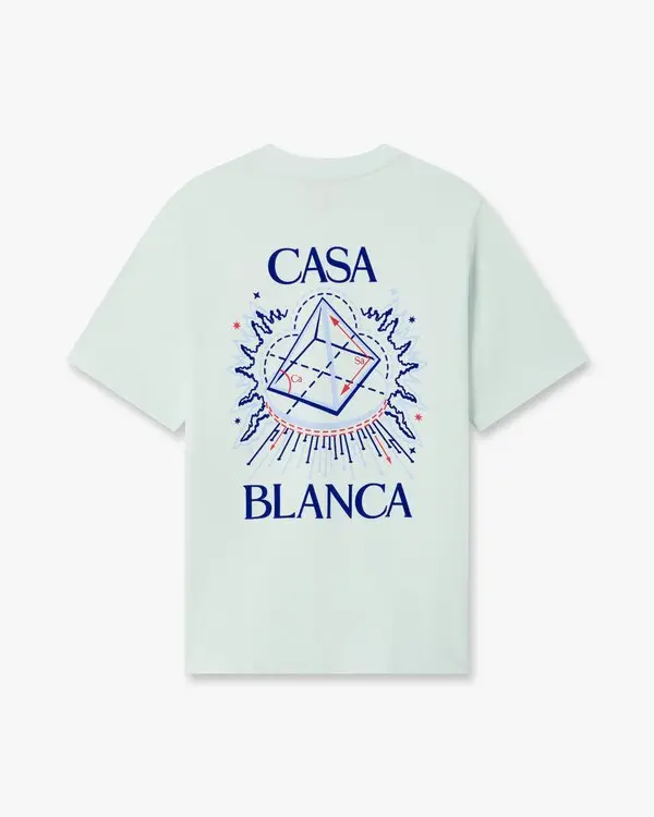 Casablanca Ice Blue Celestial Pyramid Printed Short Sleeve T-shirt