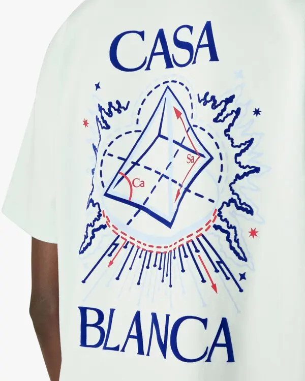 Casablanca Ice Blue Celestial Pyramid Printed Short Sleeve T-shirt