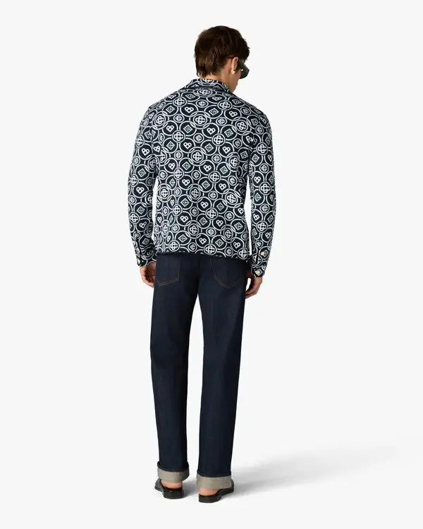 Casablanca Dark Icon Monogram Long Sleeve Shirt