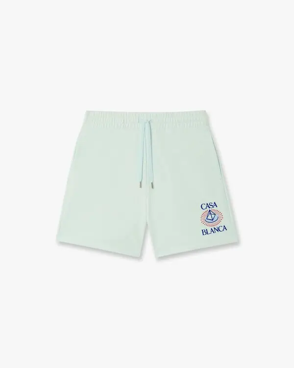 Casablanca Ice Blue Celestial Pyramid Printed Classic Shorts - Light Blue
