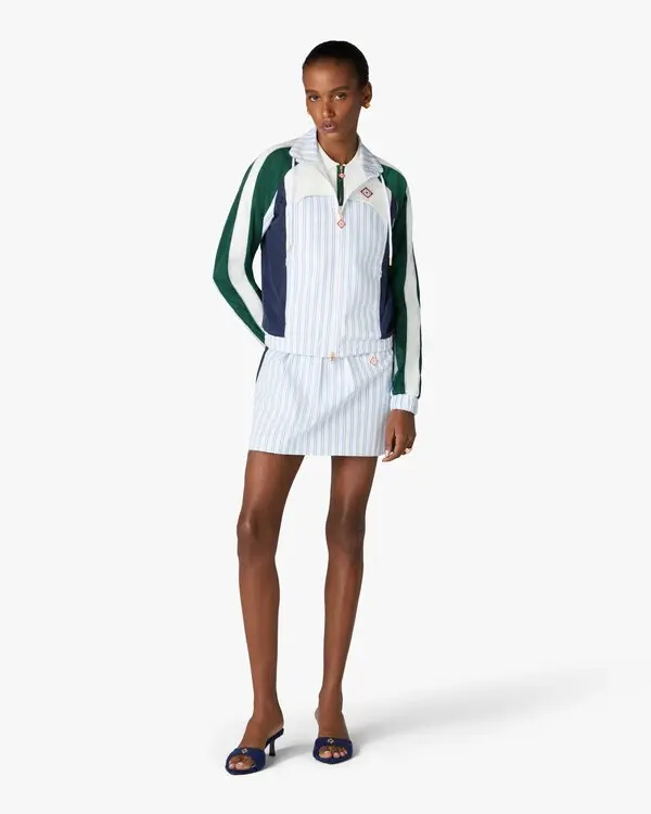 Casablanca Navy Pinstripe Panelled Track Jacket