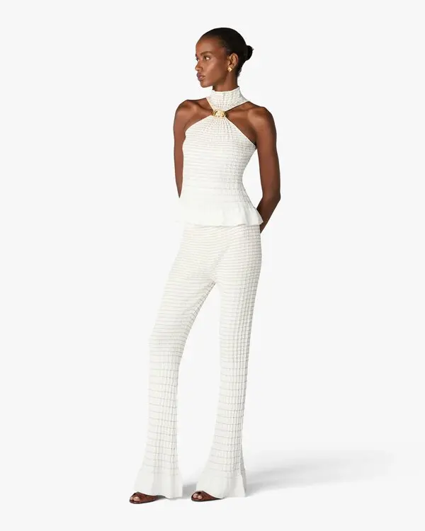 Casablanca Pleated Mosaic Flare Pants