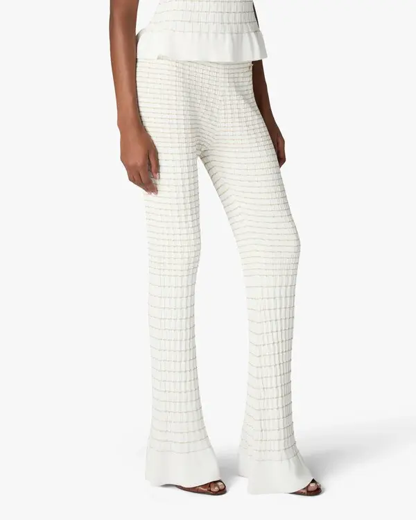 Casablanca Pleated Mosaic Flare Pants