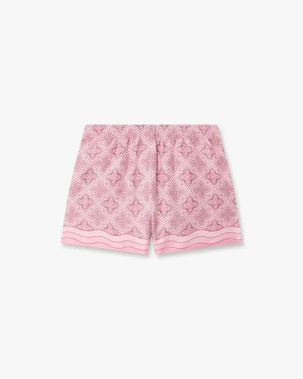 Casablanca Radiating Monogram Silk Shorts - Pink