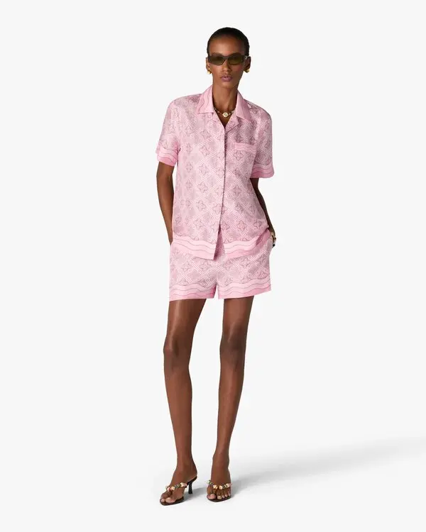 Casablanca Radiating Monogram Silk Shorts