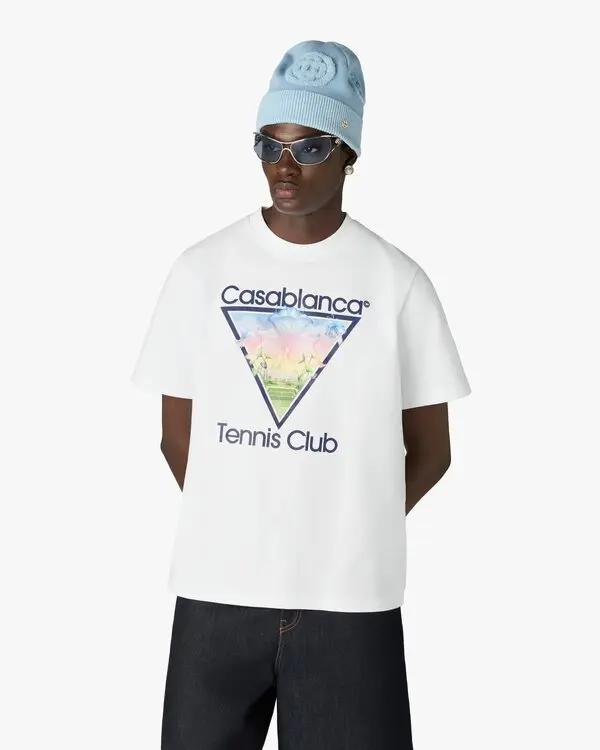 Casablanca Tennis Club Icon Short Sleeve T-shirt - White