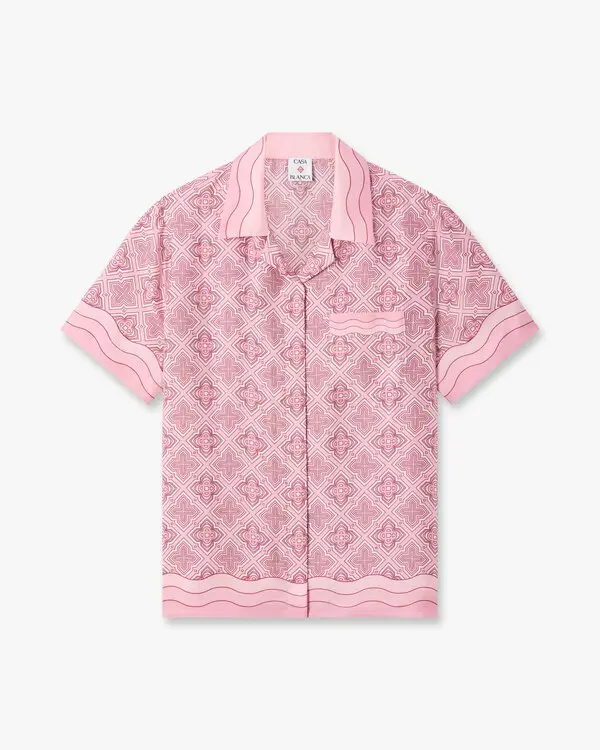 Casablanca Radiating Monogram Silk Shirt - Pink