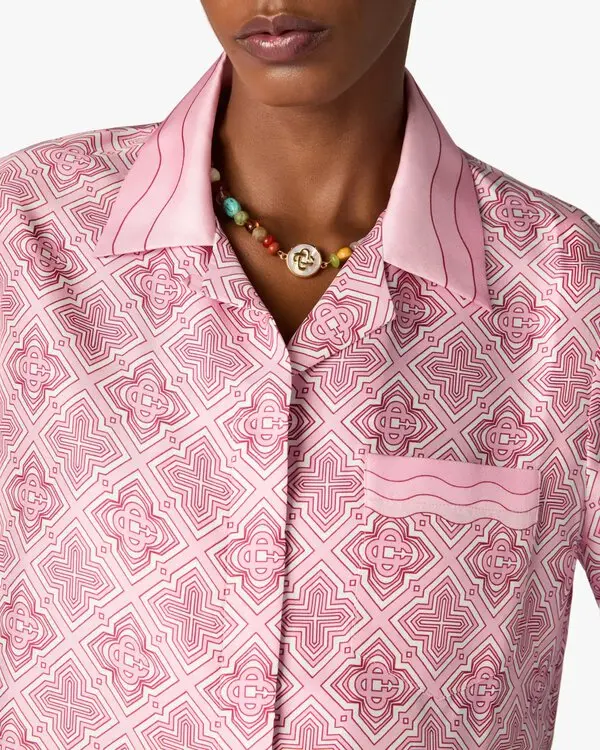 Casablanca Radiating Monogram Silk Shirt