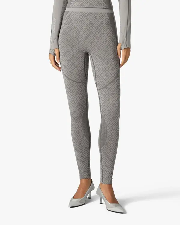Casablanca Light Grey Seamless Monogram Leggings