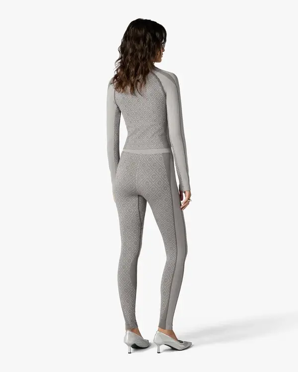 Casablanca Light Grey Seamless Monogram Long Sleeve Top