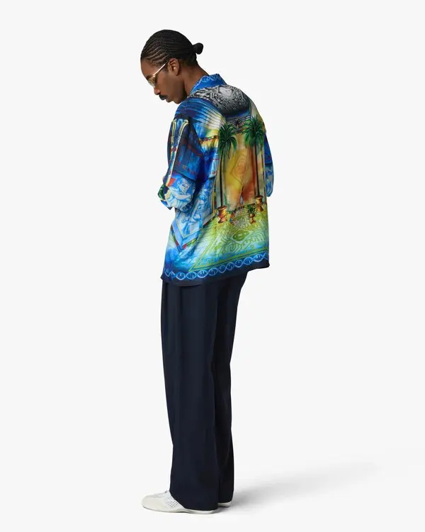Casablanca Geometrie Sacree Long Sleeve Silk Twill Shirt - Multicolor
