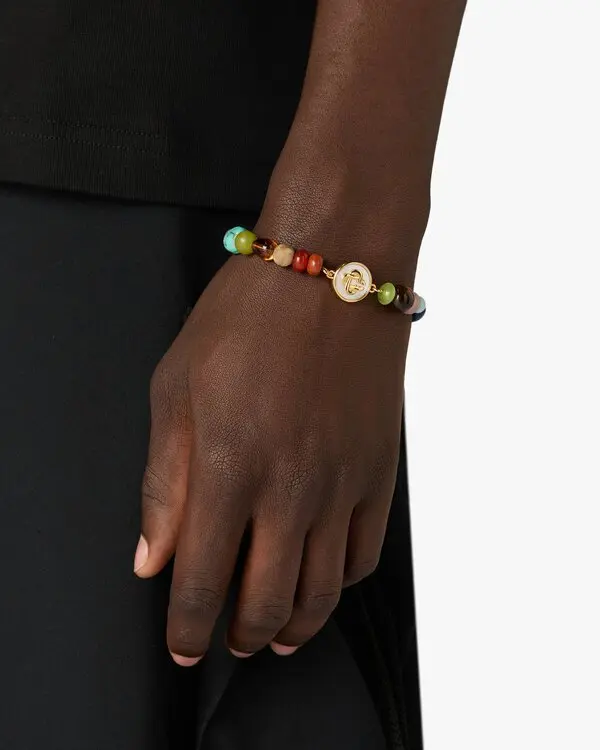 Casablanca Multi-colour Organic Stone Beaded Bracelet By