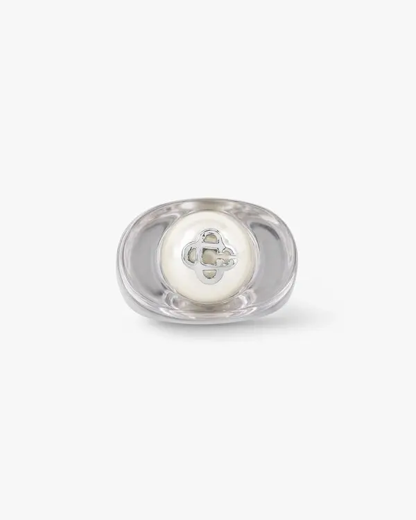Casablanca Sci-fi Silver Pearl Ring