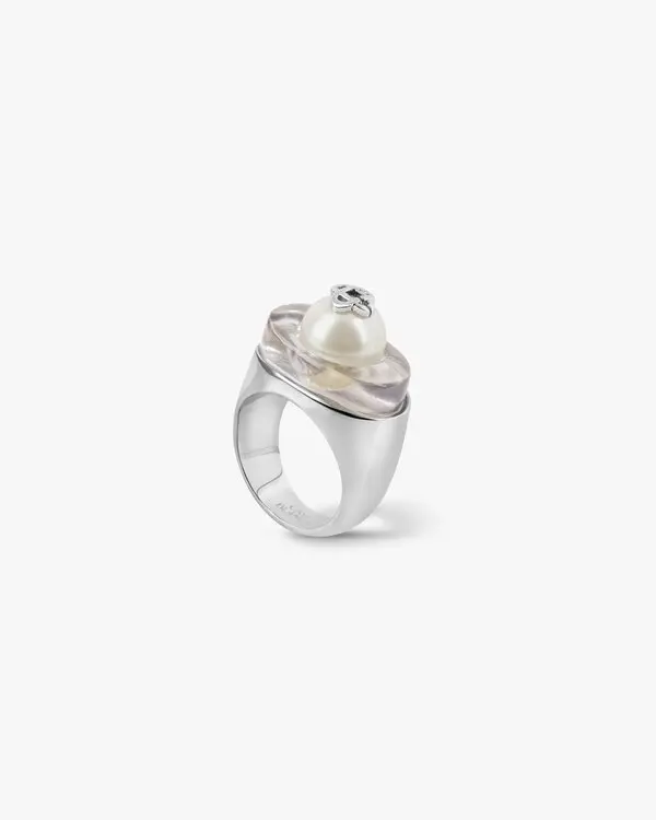 Casablanca Sci-fi Silver Pearl Ring