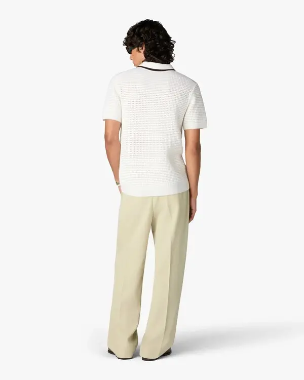 Casablanca Wool Waffle Stitch Short Sleeve Polo Shirt