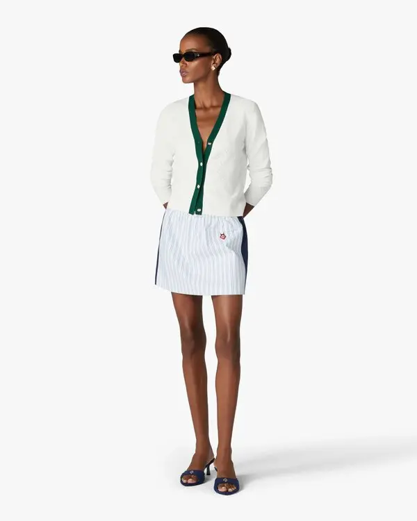 Casablanca White Pointelle Monogram Cardigan