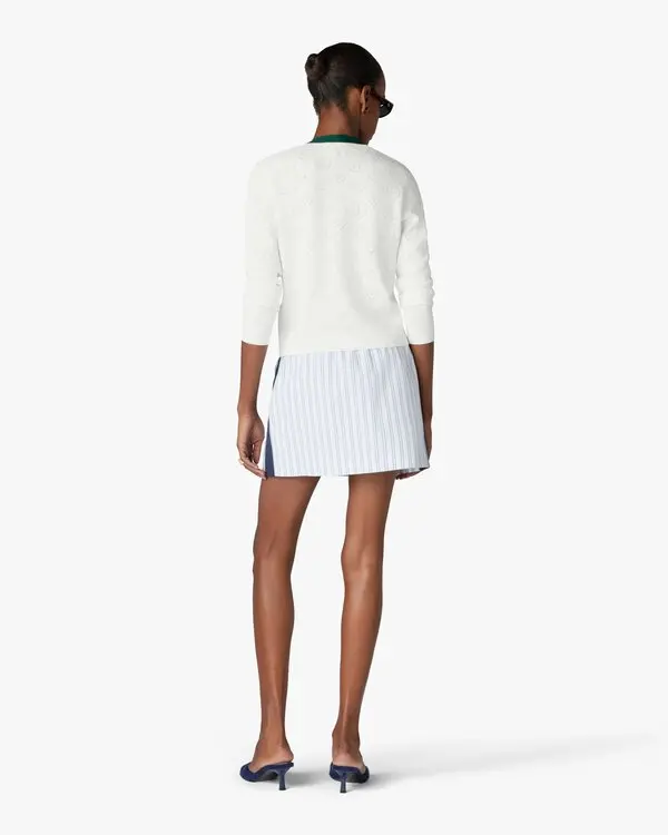 Casablanca White Pointelle Monogram Cardigan