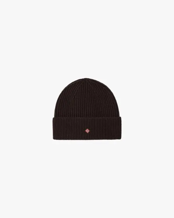 Casablanca Brown Classic Ribbed Knit Beanie - Multicolor