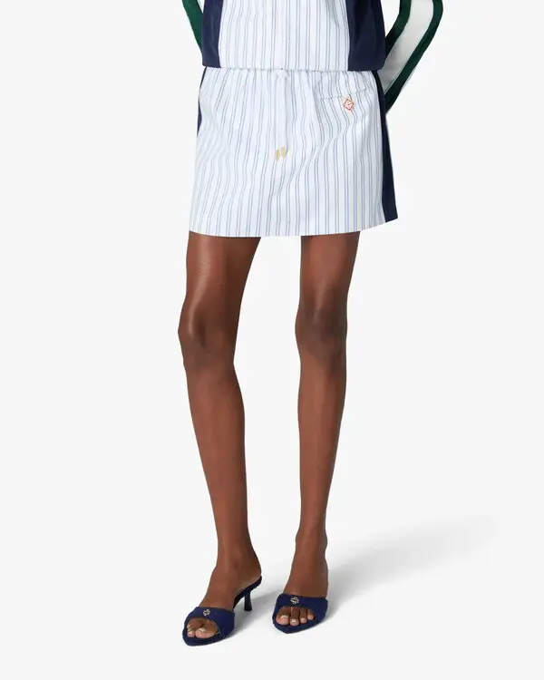 Casablanca Navy Pinstripe Mini Skirt