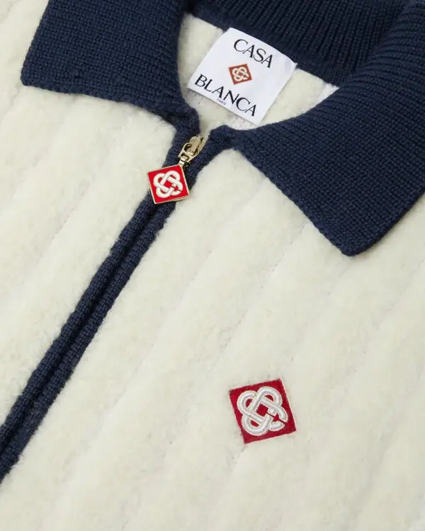 Casablanca Café Culture Wool Fleece Track Jacket