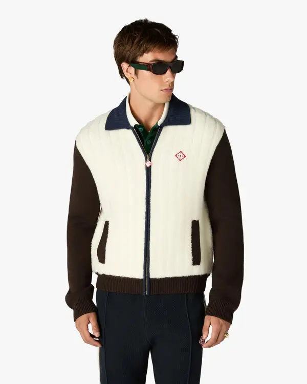 Casablanca Café Culture Wool Fleece Track Jacket